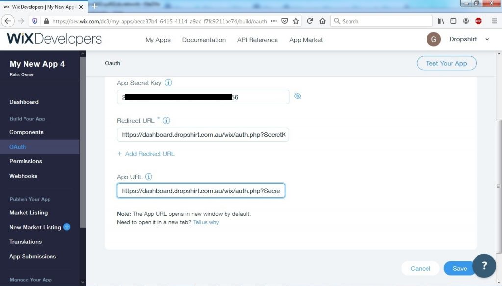 Wix (Developer) APP Integration Documentation | DropShirt Print on Demand